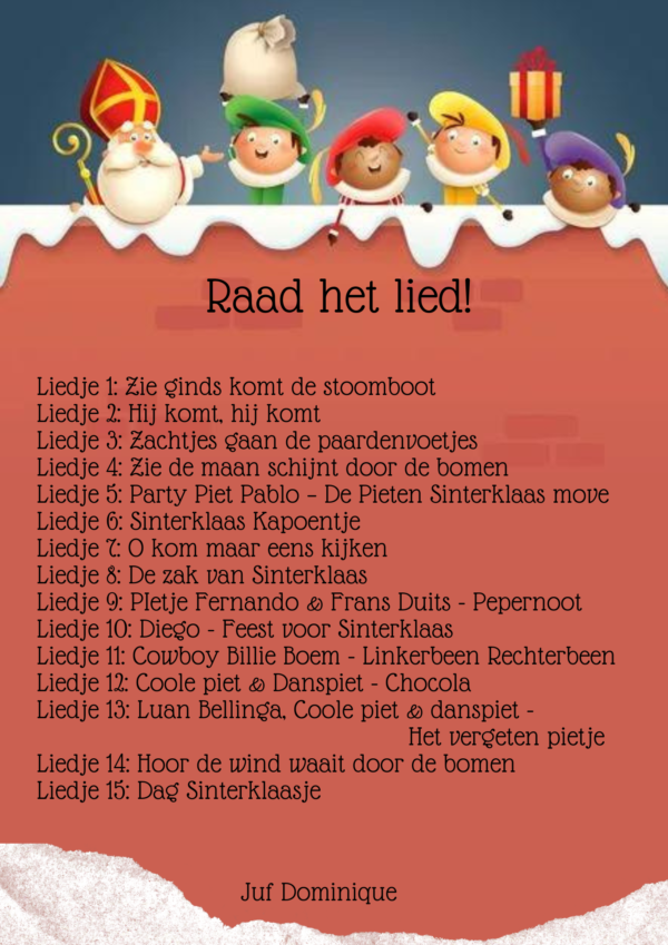 Raad het lied! Sinterklaas ⋆ Juf Dominique