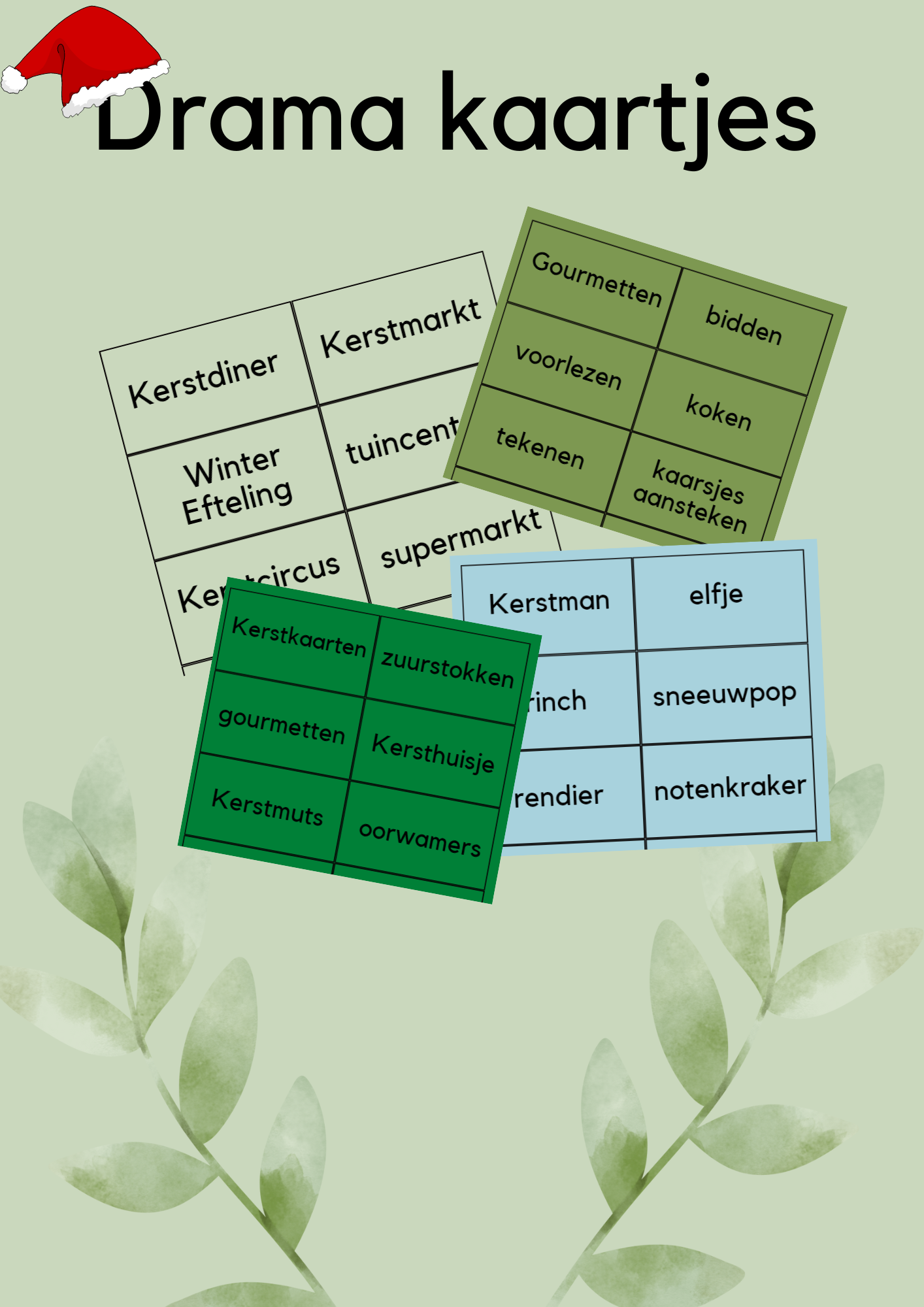 Drama kaartjes (kerstversie) ⋆ Juf Dominique