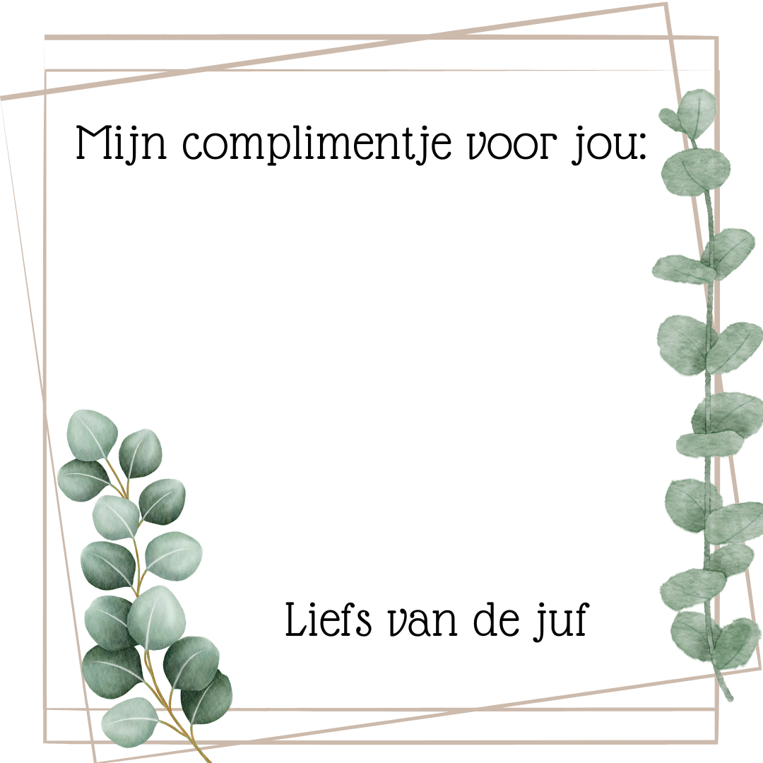 Complimenten kaartjes ⋆ Juf Dominique