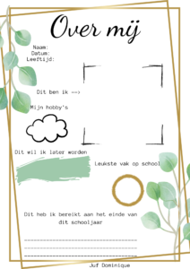 Over mij ⋆ Juf Dominique